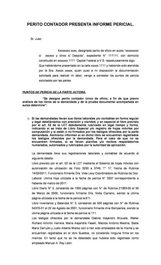 Modelo Informe Pericial Contable - Laboral