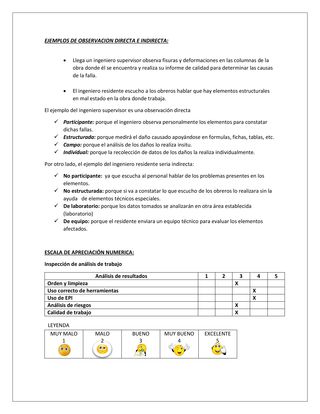 Ejemplos de Observacion Directa e Indirecta