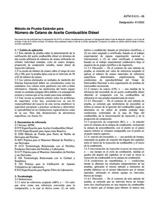 ASTM D 613 - 08 Número de Cetano