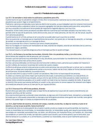 Lucas 15 1-7 Parábola de la oveja perdida