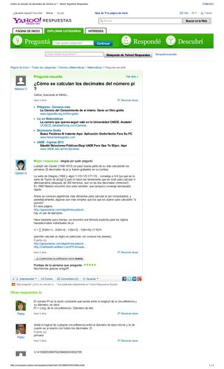 ¿Cómo se calculan los decimales del número pi - Yahoo! Arg