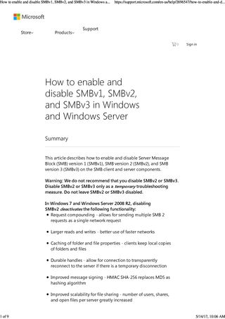 How to Enable and Disable SMBv1, SMBv2, And SMBv3 in Windows and Windows Server