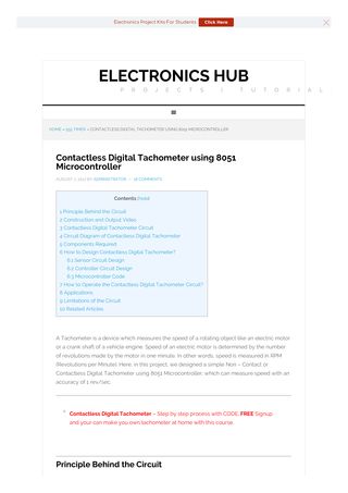 Contactless Digital Tachometer Using 8051 Microcontroller