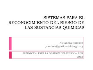 Criterios de clasificación NFPA y HMIS III