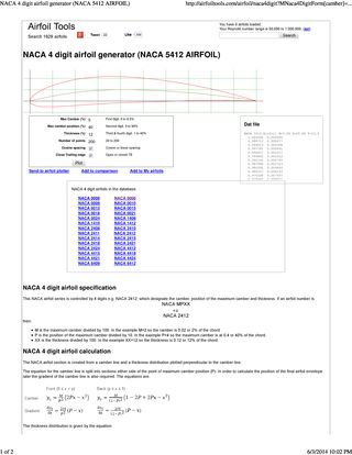 NACA 4 Digit Airfoil Generator (NACA 5412 AIRFOIL)
