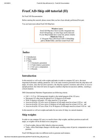 FreeCAD-Ship s60 Tutorial (II) - FreeCAD Documentation