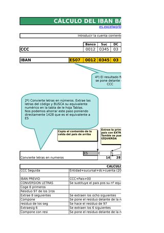 Plantilla de Excel Para Calcular IBAN