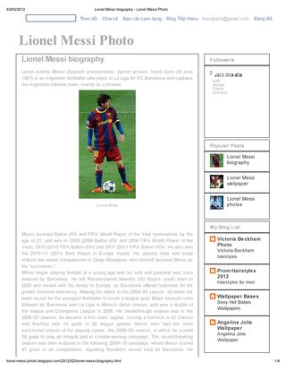 Lionel Messi Biography - Lionel Messi Photo