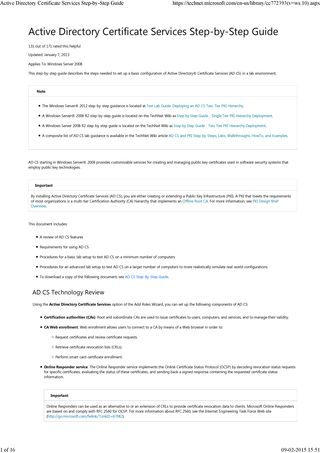 Active Directory Certificate Services Step-By-Step Guide