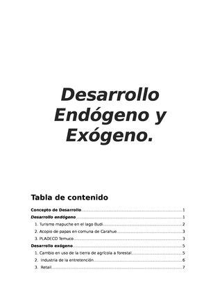 Desarrollo Endógeno y Exógeno
