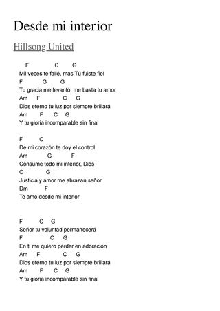 Acordes de Desde mi interior Hillsong United