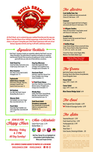 Shell Shack Food Menu
