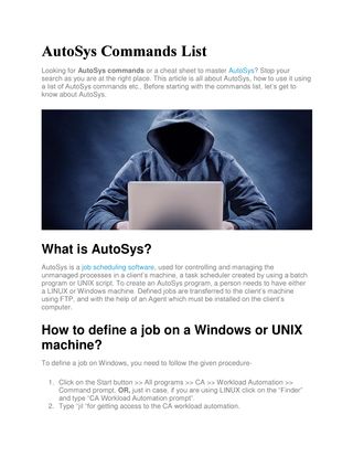 AutoSys Commands List Cheat Sheet