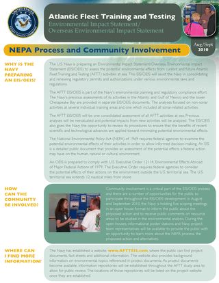 AFTT EIS/OEIS NEPA Process and Community Involvement Fact Sheet