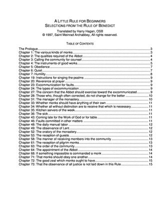 A Little Rule for Beginners