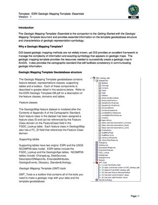 Geologic Mapping Template Essentials